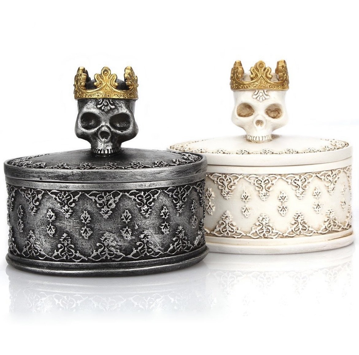 Wooden Skull Trinket Box - Jewelry - Sage & Magic